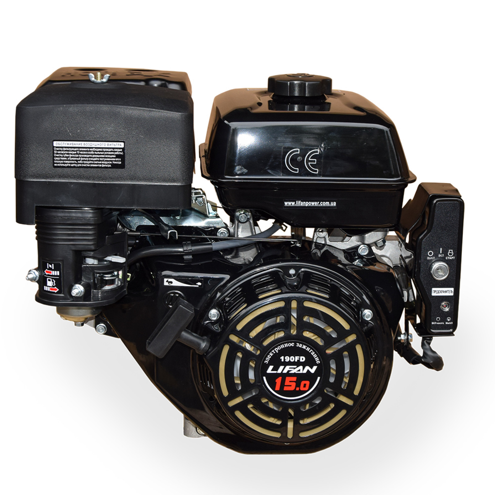 Бензиновий двигун LIFAN 190FD (3А) з електростартером вал Ø 25 мм під шпонку купити в Україні ...